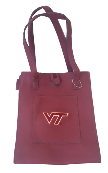 Virginia Tech Hokies Large Leather Tote Bag 10" x 4" x 12" – JBK Towel ...